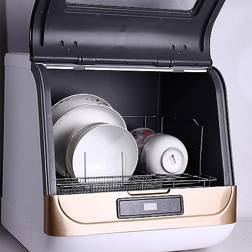 LIYUANJUN Countertop Dishwasher, 1200W 6-Liter Table Dish Washer 4 Washing Program 2 Drying Mode for RVs, Small Apartments, Dorms Cleaning Tablewares Bottle Bowl 17×15×17Inch