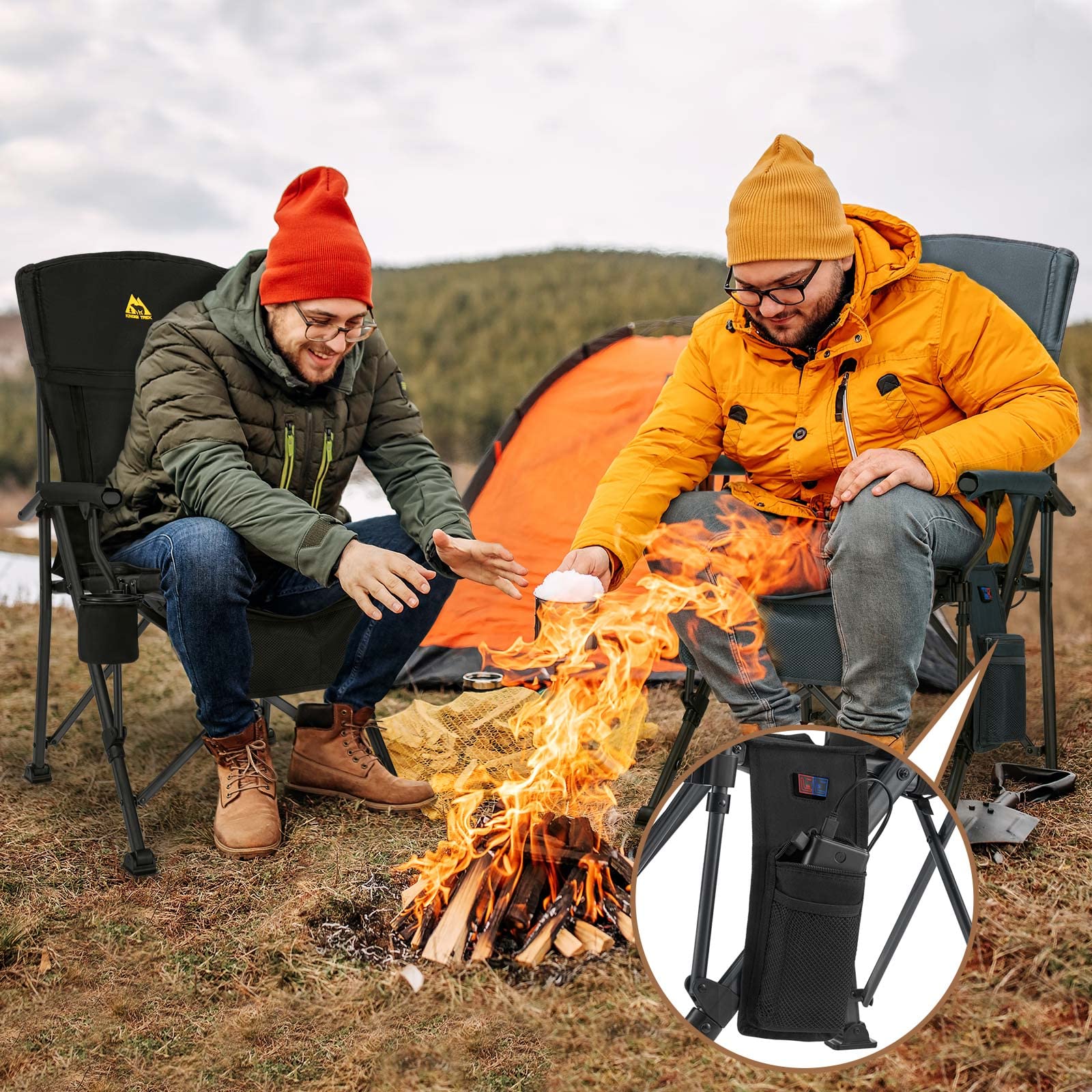 KINGS TREK Power Bank for Heating System, USB-C 10000mAh Portable Charger with Dual Output Port, LED Display Battery Pack for iPhone 14 Pro Max/Samsung Galaxy and More