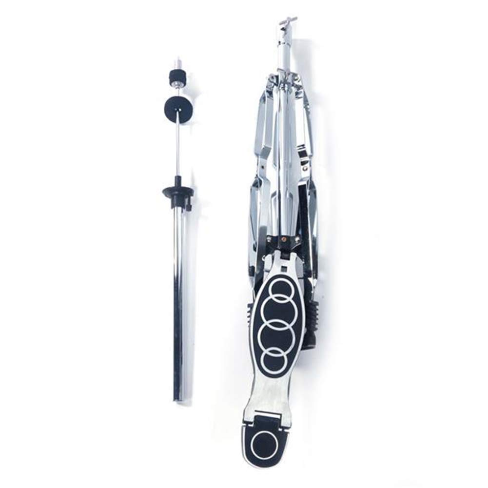 Estink Foldable Portable Hi-Hat Stand,Pedal Control Style Drum Hi-Hat Cymbal Stand with Pedal Silver and Black (Hi-Hat Stand)
