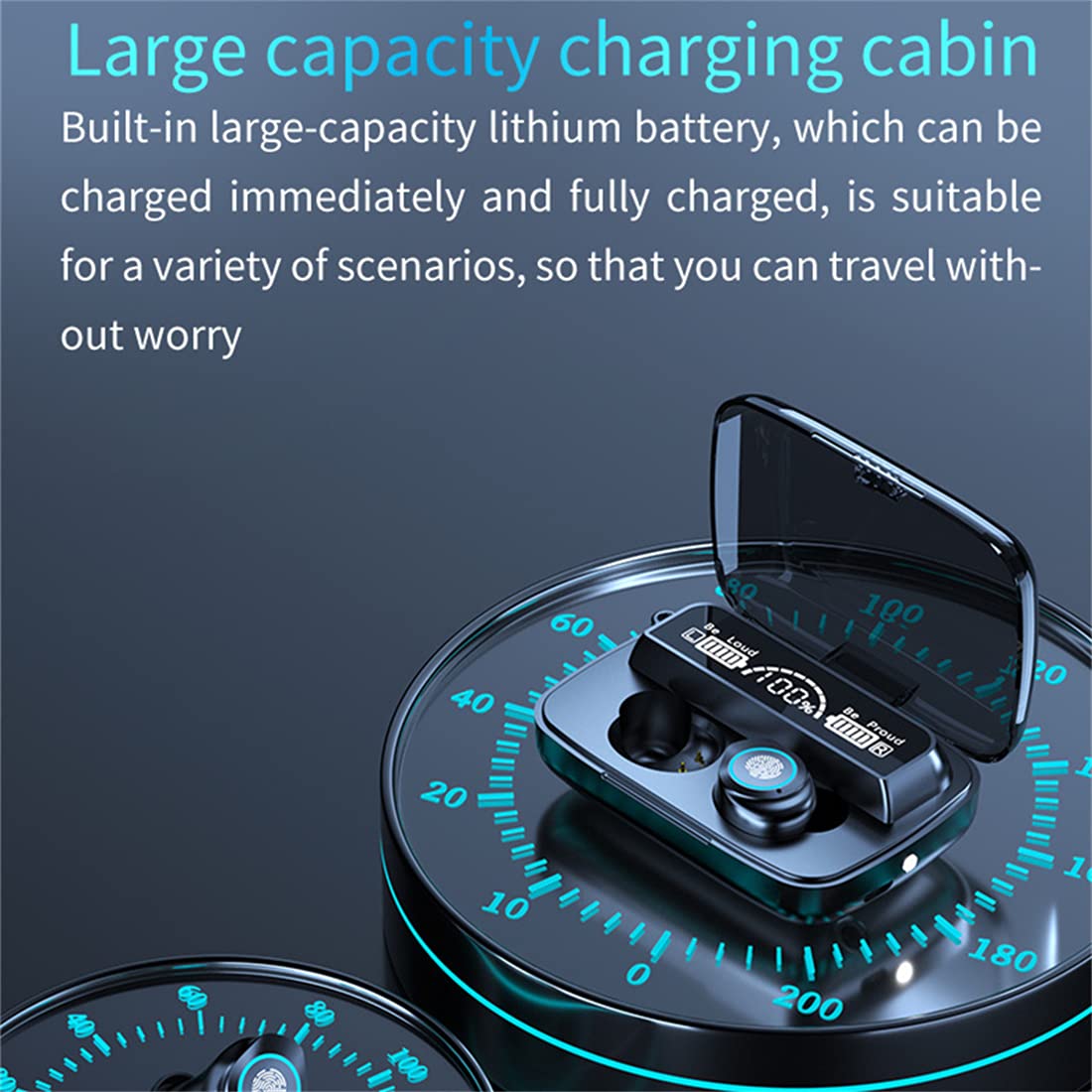 NEFSO Wireless Ear Buds, Bluetooth Headphones, Waterproof Ear Buds with Charging Case for Android iOS TV Pad Gaming Computer Laptop Sport