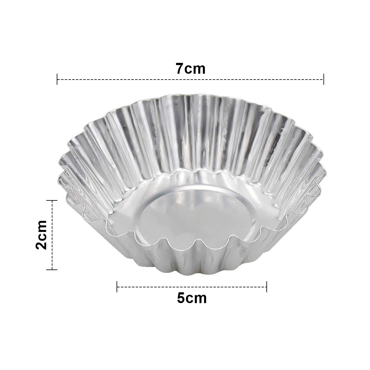 HQdeal 30 Packs Egg Tart Molds, Mini Aluminum Cake Muffin Moulds Tins Pans, Non-Stick Cupcake Cake Moulds, Pudding Moulds, Baking Cookie Moulds, Kitchen Resuable Baking Tools(Silver)