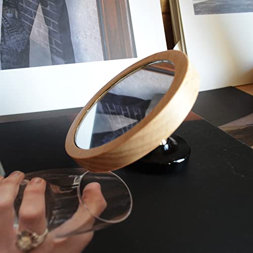 UPTTHOW Espresso Lens Reflective Mirror Flow Rate Observation Wooden Base Magnetic Cafe Machine Tool Coffee Maker Accessories for Home Barista Cafe Bar