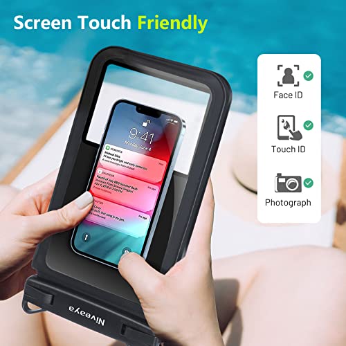 Niveaya [Up to 10.5" Large Floating Waterproof Phone Pouch - 2 Pack, Double Space Waterproof Phone Case with iPhone 15/14/13/12/ Pro Max/Pro/8 Plus, Galaxy S22/S21/S20/S10/Note 20/10/9.