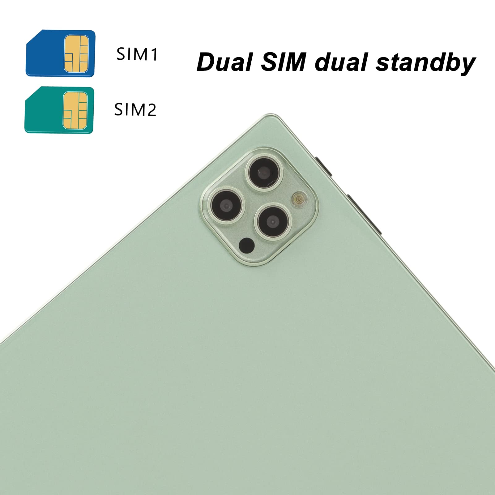 HD Tablet, 10 Inch 1920x1200 IPS Display Screen Green Calling Tablet 6G RAM 128G ROM 2.4G 5G WiFi and BT5.0 Connection PC Tablet for 12 100 to 240V