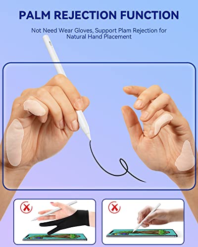 Stylus Pen for iPad with Palm Rejection, Tilt Sensitivity, ZVFBC iPad Pencil for Touch Screens Compatible with iPad Air 3rd/4th/5th, iPad Pro 11/12.9 inch, iPad 6th/7th/8th/9th/10th, iPad Mini 5th/6th