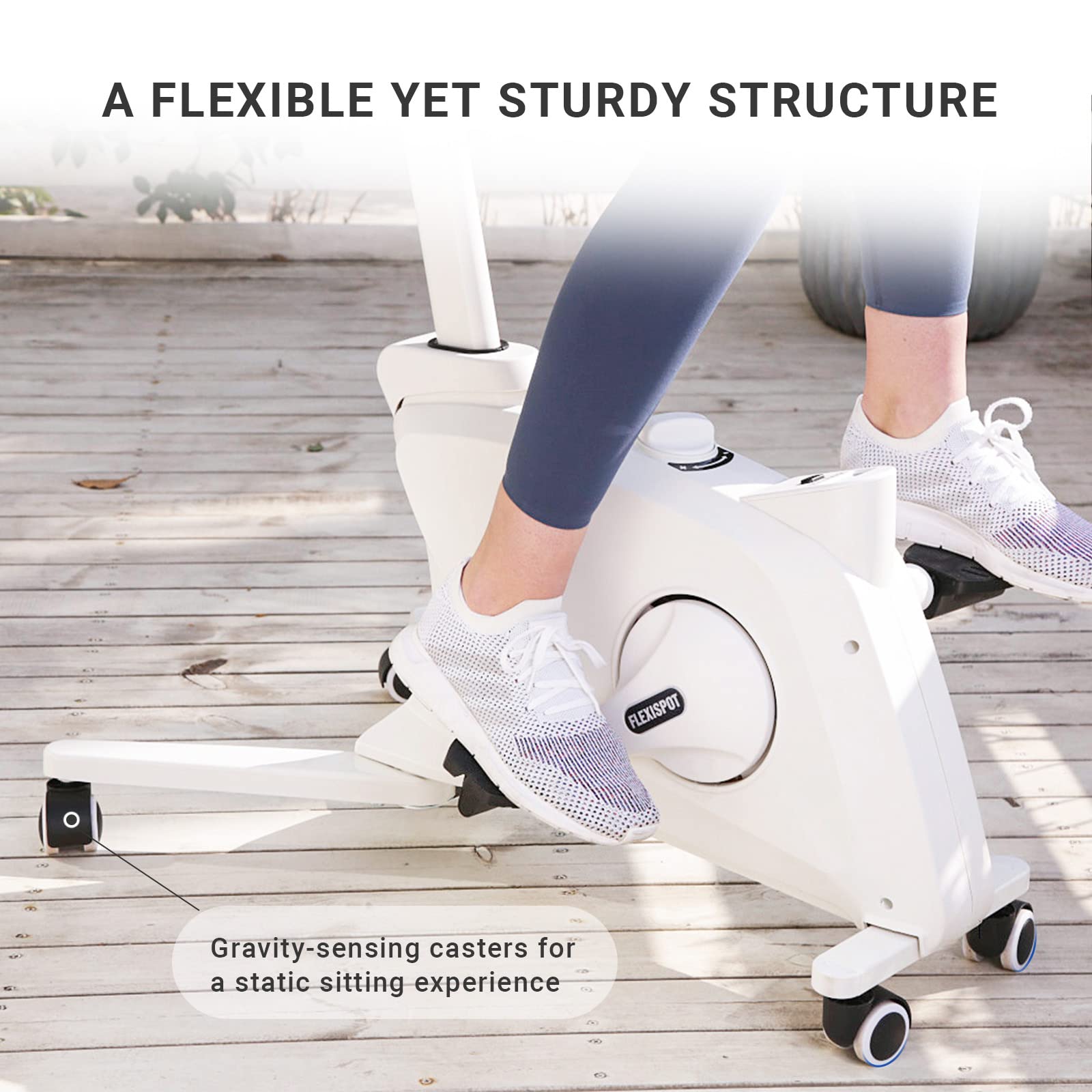 FLEXISPOT Under Desk Bike Pedal Exerciser, 2-in-1 Exercise Bike, Home Office Desk Chairs with Pedal Exerciser, Indoor Fitness Bike Bicycle for Home Office Workout(White)