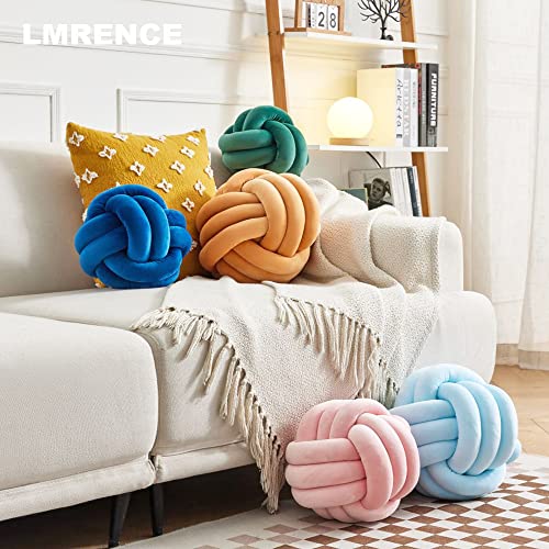 LMRENCE Soft Knot Ball Decorative Pillow,Circle Throw Pillows Aesthetic (Green,Medium,10.6inches) for Bed,Cushion Home Plush Handmade Pillow for Bedroom Sofa Chair Children Play Knot Ball Toys