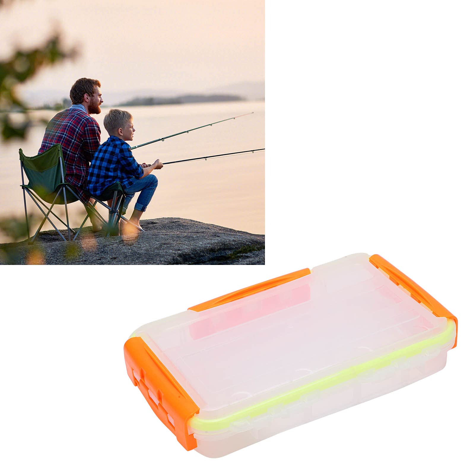 Fishing Tackle Organizer, Bait Storage Box Transparent Safe Seal for Fishing for Fisherman