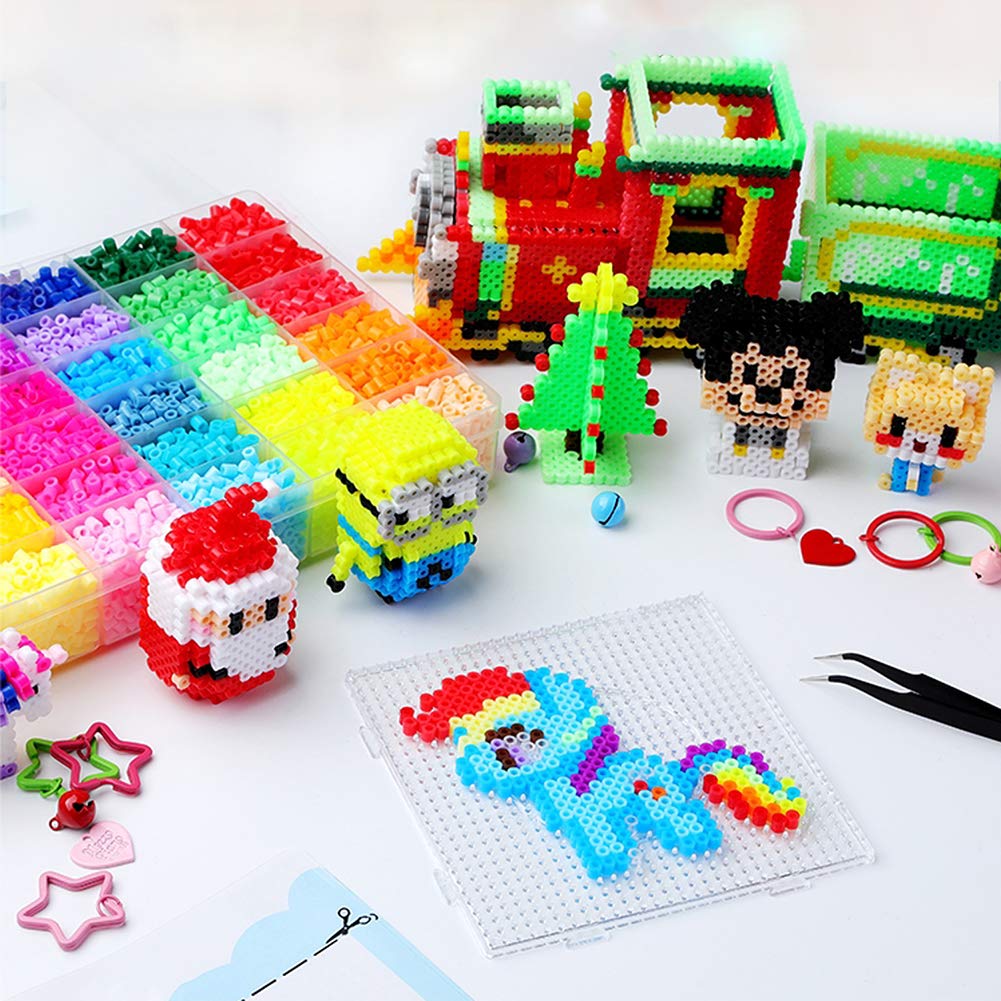 Fuse Beads Pegboards 5mm Large Square Clear Plastic Pegboards 6 Pcs for Kids Craft Beads, 5.8 x 5.8 in