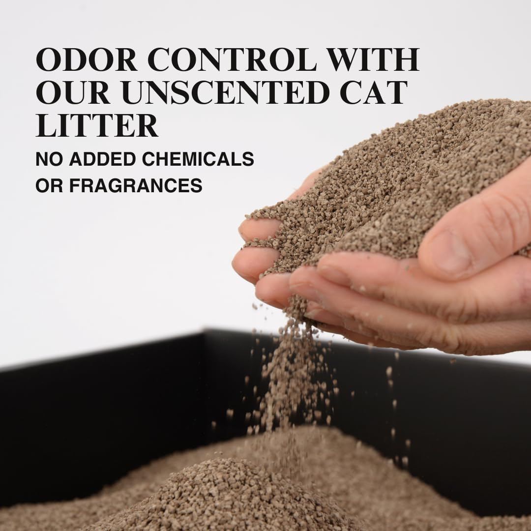ETICAT Natural Cat Litter from Upcycled Coffee Grounds - Alternative to Clay and Pellet Litter - Unscented Cat Litter Clumping - Lightweight Litter - Powerful Odor Control - Easy to Scoop - 7.7 LB