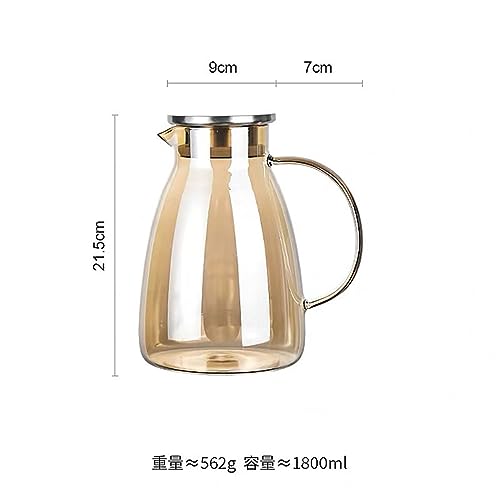 DCOT Home Office Water Cup Set Thickened Kettle 1.8L Kettle Large Capacity Kettle with 2 Glass Cup