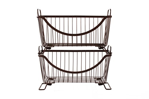 Spectrum Diversified Ashley Stackable Storage Basket, Large, Bronze (20324)