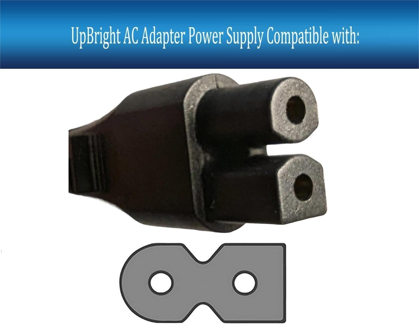 UpBright 2-Prong 24V AC/DC Adapter Compatible with Cloud Massage 9486098094 Shiatsu Foot Massager Deep Kneading Machine with Heat Therapy XH2400-2500 XH24002500 24VDC Power Supply Cord Battery Charger