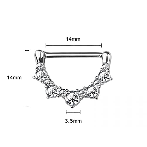 Dynamique Half Nipple Clicker 316L Surgical Steel Shield 14 (Sold Per Pair Or Per Piece)
