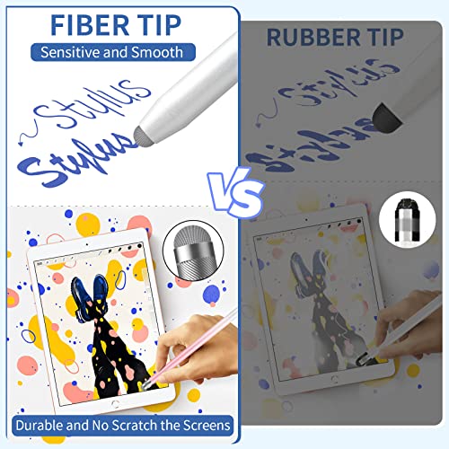 Stylus Pens for Touch Screens, 4PCS Stylus Pen for iPad with Precision Double Fiber Tips, Compatible with Apple iPad/iPhone/Android/Tablets and Other Capacitive Touch Screens