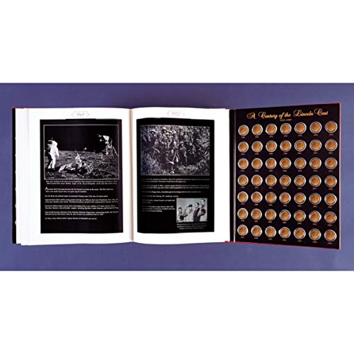 Lincoln Penny Anthology Coffee Table Book and Coin Set| 1909 to 1999 Wheat and Memorial Cents | Certificate of Authenticity | Collectible Coins 20th Century |