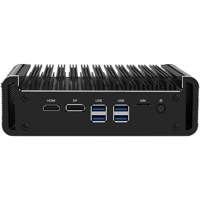 Kikusenko New Firewall Micro Appliance, Fanless Mini PC Celeron J4125, 4 Port i226-V 2.5Gbe LAN, Barebone Gigabit Ethernet AES-NI VPN Router Openwrt, 4 GB RAM 64 GB SSD