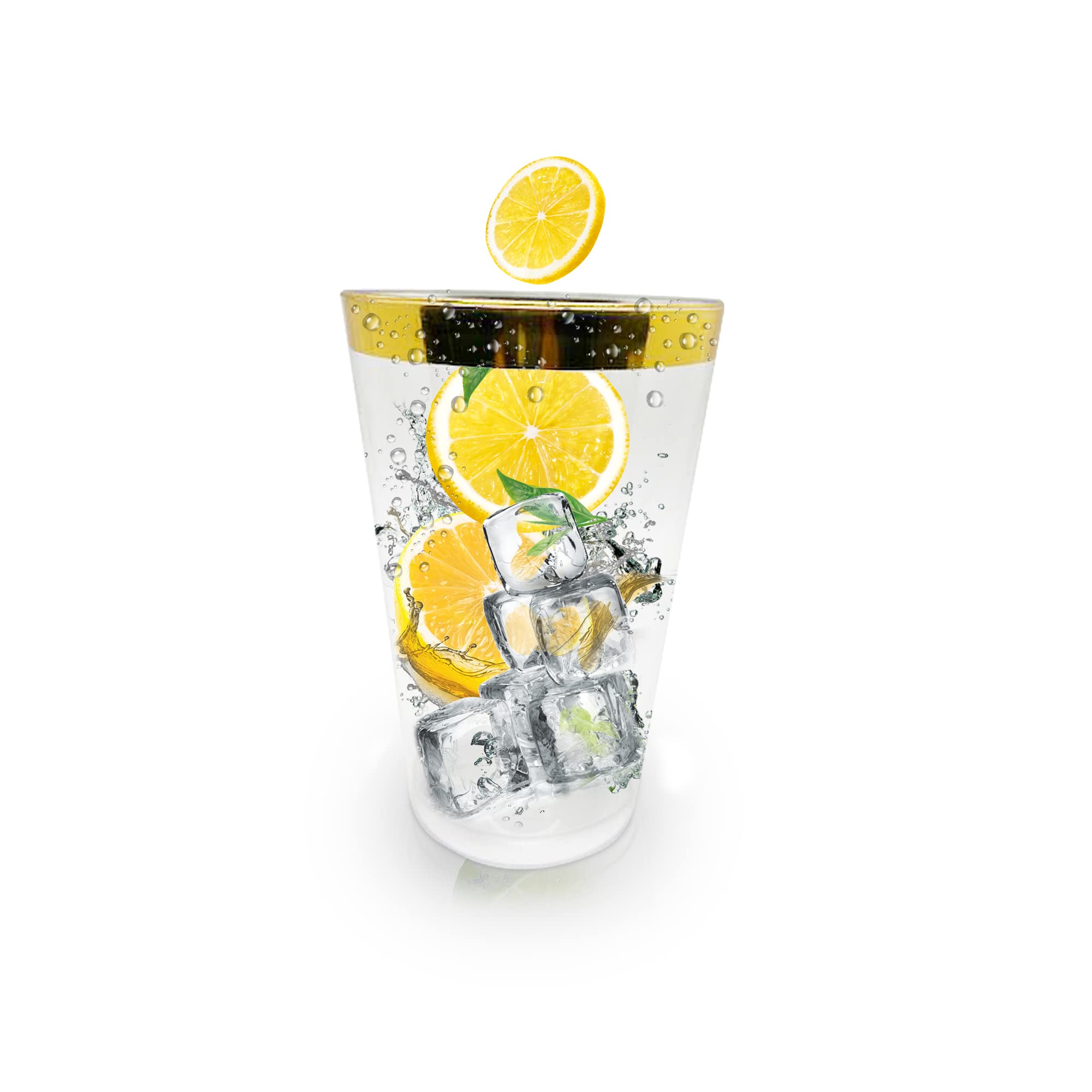 EFTA Production 100 pcs 14 Ounce Gold Rimmed Disposable Cups.