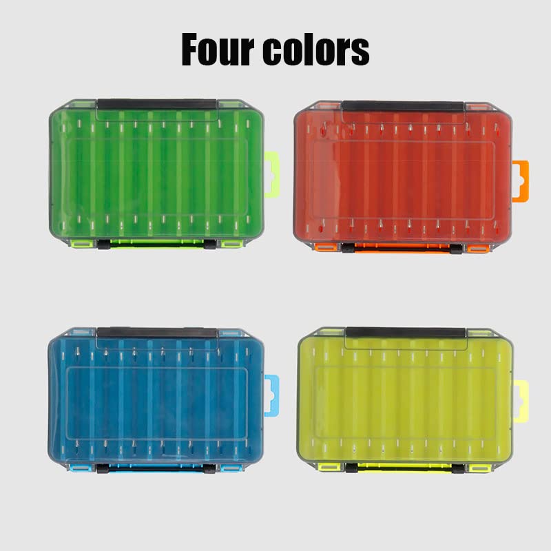 Fishing Tackle Boxes Large Capacity Portable Double-Sided Storage Fishing Tool Box Tackle Boxes Plastic Bait Accessories (Color : Blue)