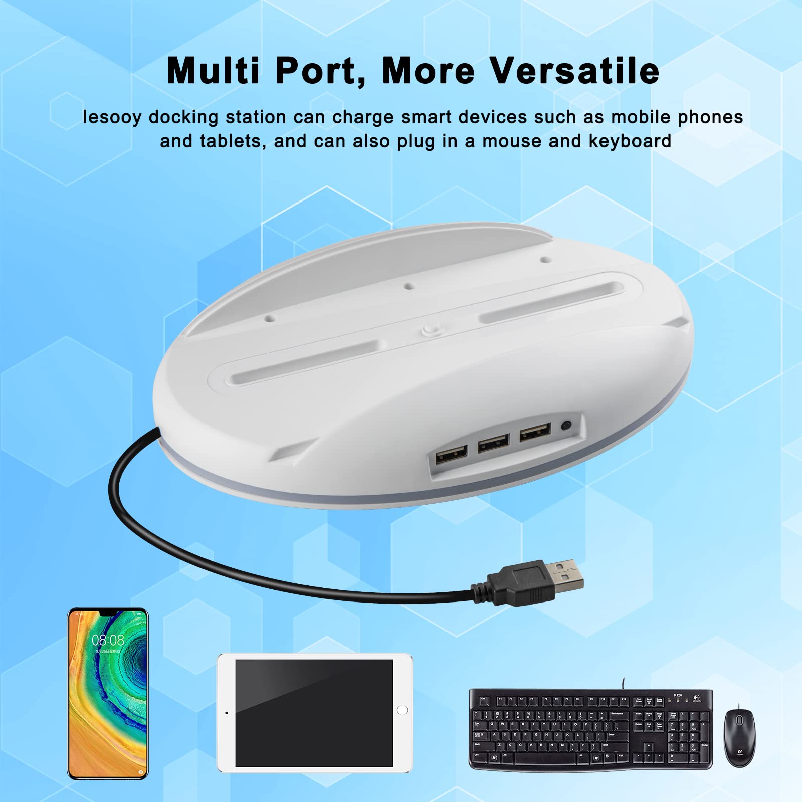 Iesooy for PS5 Stand - RGB LED Light - Vertical Holder Stand Accessory for PS5, Compatible with PlayStation 5 Digital Editions & Disc Editions - White