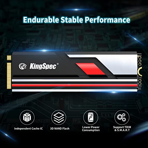 KingSpec 1TB NVMe SSD Gen 4x4, M.2 2280 PCIe 4.0 Gaming SSD, up to 7400MB/s, 3D NAND Flash Internal Hard Drive for Laptop & PC Desktop