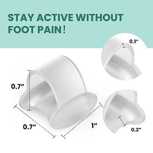 Welnove Gel Toe Separator, 12 Pack Pinky Toe Spacers, Aloe Vera Extract Infused Silicone Little Toe Spacers, Bunion Corrector, Bunion Cushions Pads for Preventing Rubbing & Relieve Pressure