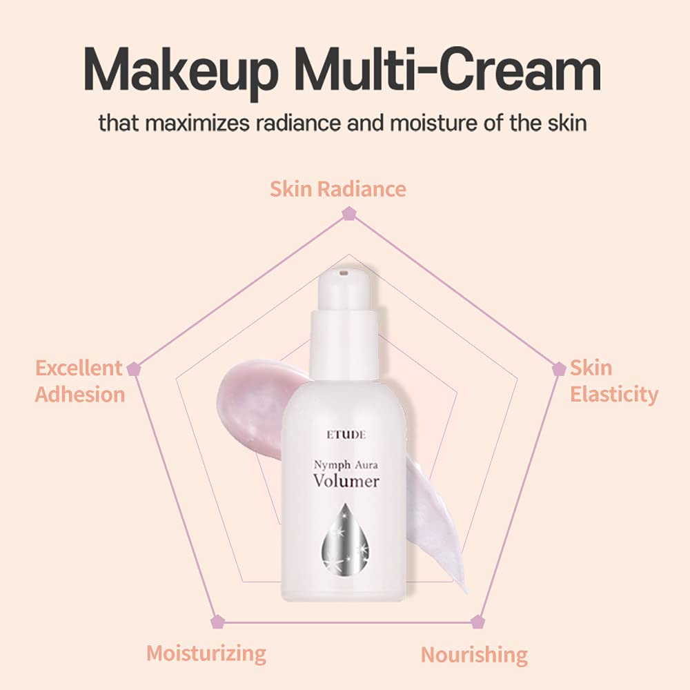 ETUDE Nymph Aura Volumer #3 Transparent Nymph Aura (21AD) | Makeup Multi-Cream for Moisturized and Radiant-Looking Skin