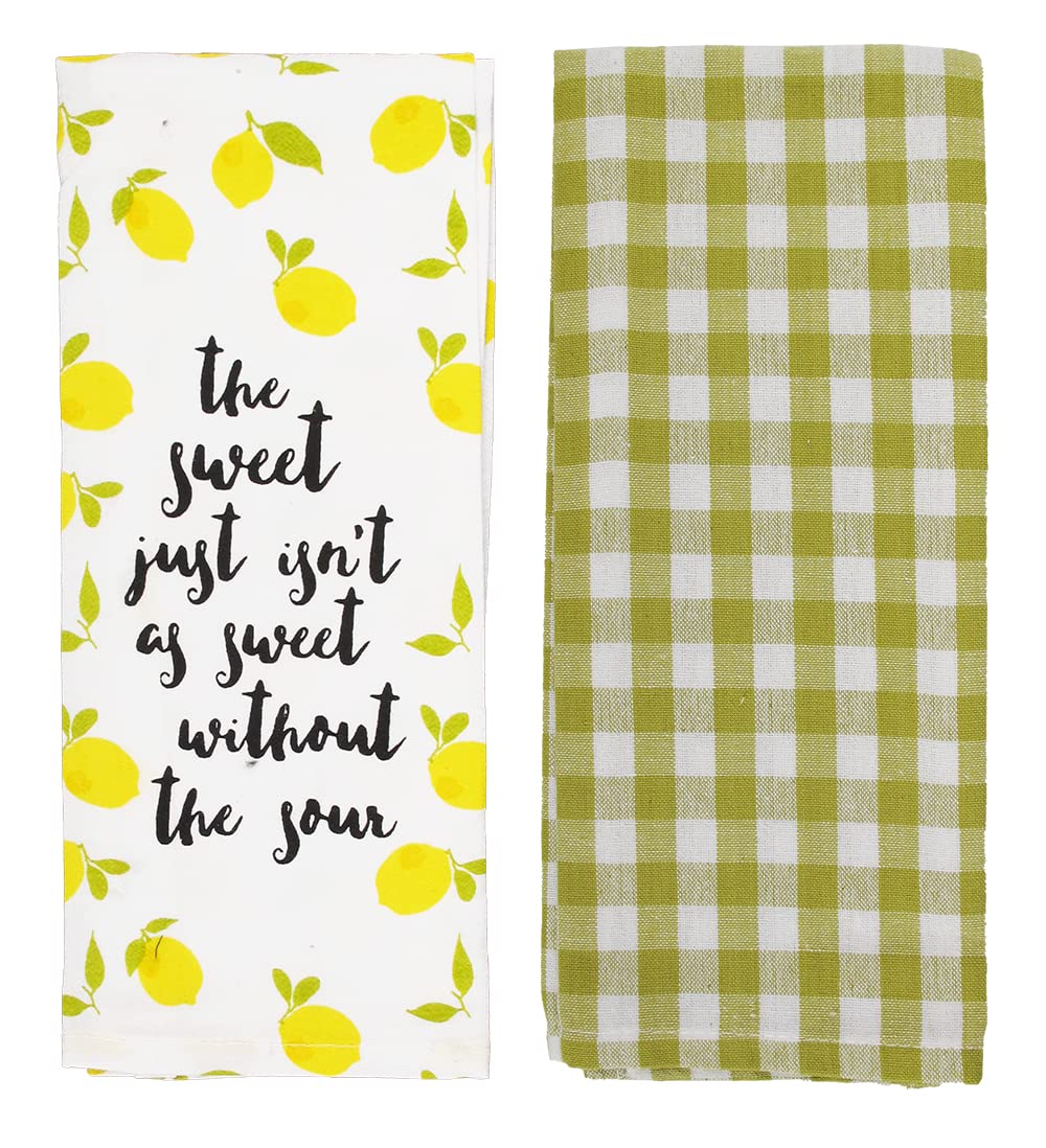 fillURbasket Decorative Buffalo Plaid Kitchen Towels Set of 8 Cute Summer Spring Dish Towels Lemons Bees Rooster Flour Sack Towels for Dish Hand Drying 100% Cotton 15βx25β