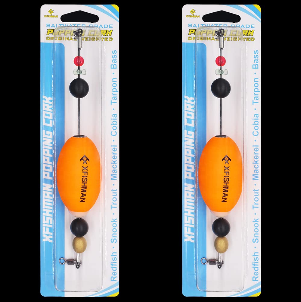 Fishing-Popping-Cork-for-Saltwater-Bobbers-Large-Floats Red Fish Popper for Carolina Rig (Popper_Yellow 2 Pack)