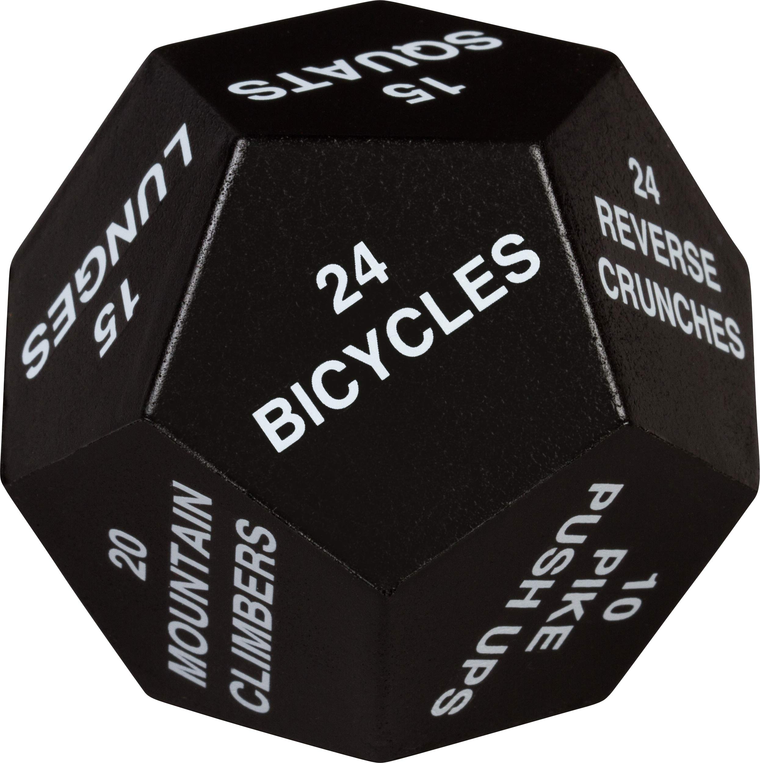 Exercise Dice Cube for Fitness, Gym Workouts, WOD, Home Bodyweight HIIT, and Adult Sports Training - 3 Inches in Diameter - 12 Sided (White (Intermediate))