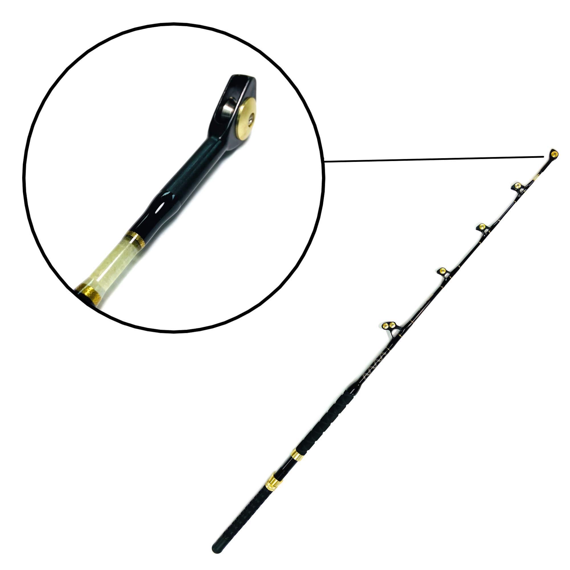 EatMyTackle Roller Guide Saltwater Fishing Rod | Blue Marlin Tournament Edition (60-80lb)