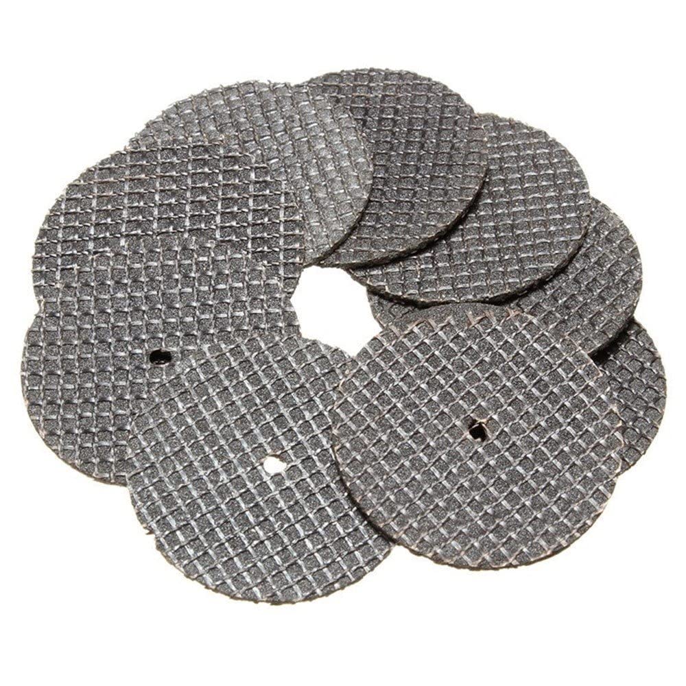 Fiberglass Reinforced Cut-off Wheels Discs Kit 1 1/4 inch Diameter 25 Pieces + 2 Mandrel For Dremel Rotary Tool 426 426b Compatible
