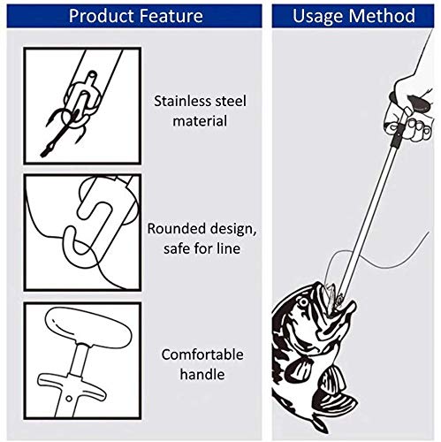 Easy Fish Hook Remover, 2021 New Squeeze-Out Fish Hook Separator Tools,PureZoneA Portable Easy Reach Aluminum Fishing Hooks Extractor (Blue 2 Pack)