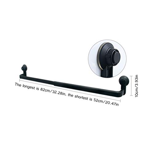 Wall Single Towel Bar, Suction Cup Towel Rack Fine Crafted Modern Style Retractable for Bathroom (White)