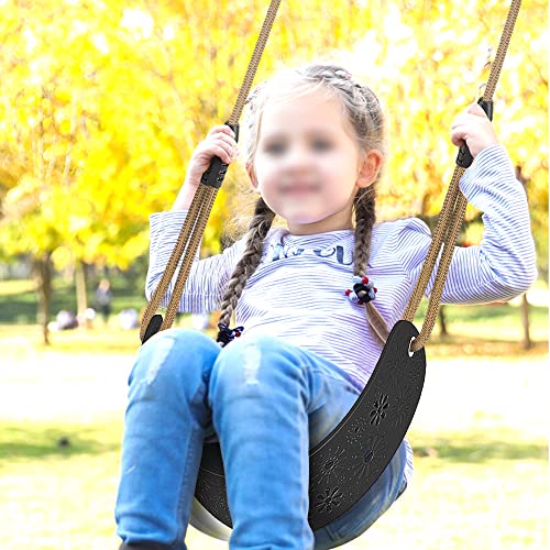 SELEWARE Toddler Swing Set Accessories High Back Full Bucket Swing Seats w/Adjustable Rope and 4 Locking Carabiners, Cute Elephant Shape Design 600LB Capacity (2 Pack)