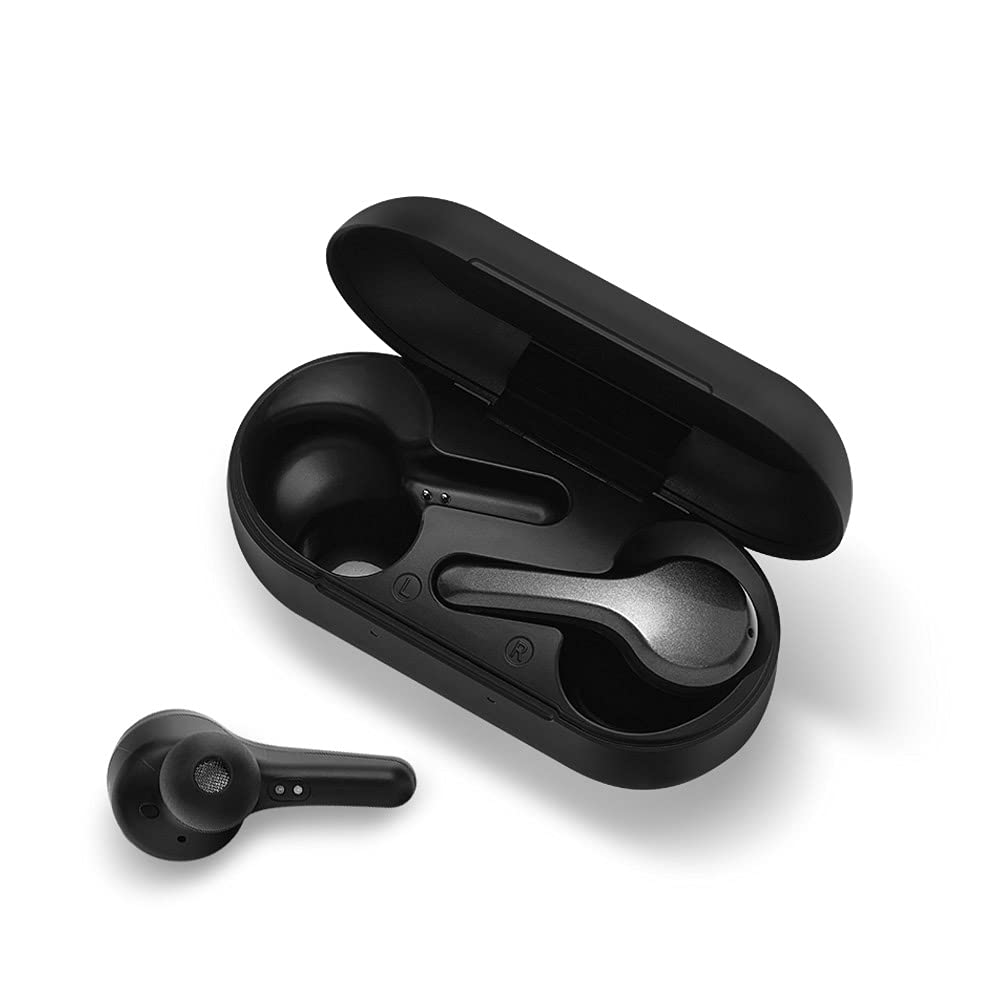 EXFIT BCS-T90 True Wireless Earbuds with Bluetooth 5.0, Charging Case, IPX4 Waterproof, Touch Control, 4 Mic, 24H Playtime, Hi-Fi Stereo Sound – Sports in Ear Earphones for iPhone & Android [Black]