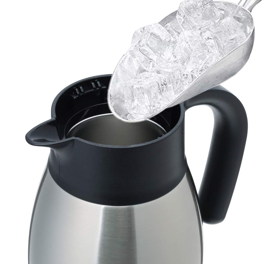 GiNT 34Oz Thermal Coffee Carafe, Insulated Stainless Steel Coffee Carafes for Keeping Hot/Double Walled Vacuum Coffee Carafe (Silver, 1L)