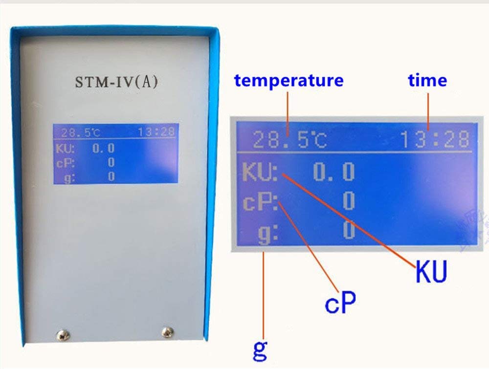 VTSYIQI Stormer Viscometer Viscosity Meter Tester Digital rotational viscometer Rotary visometer with LCD Large Screen KU Unit 40.2 to 141.0KU Accuracy 2.00% for Paint Viscosity Testing