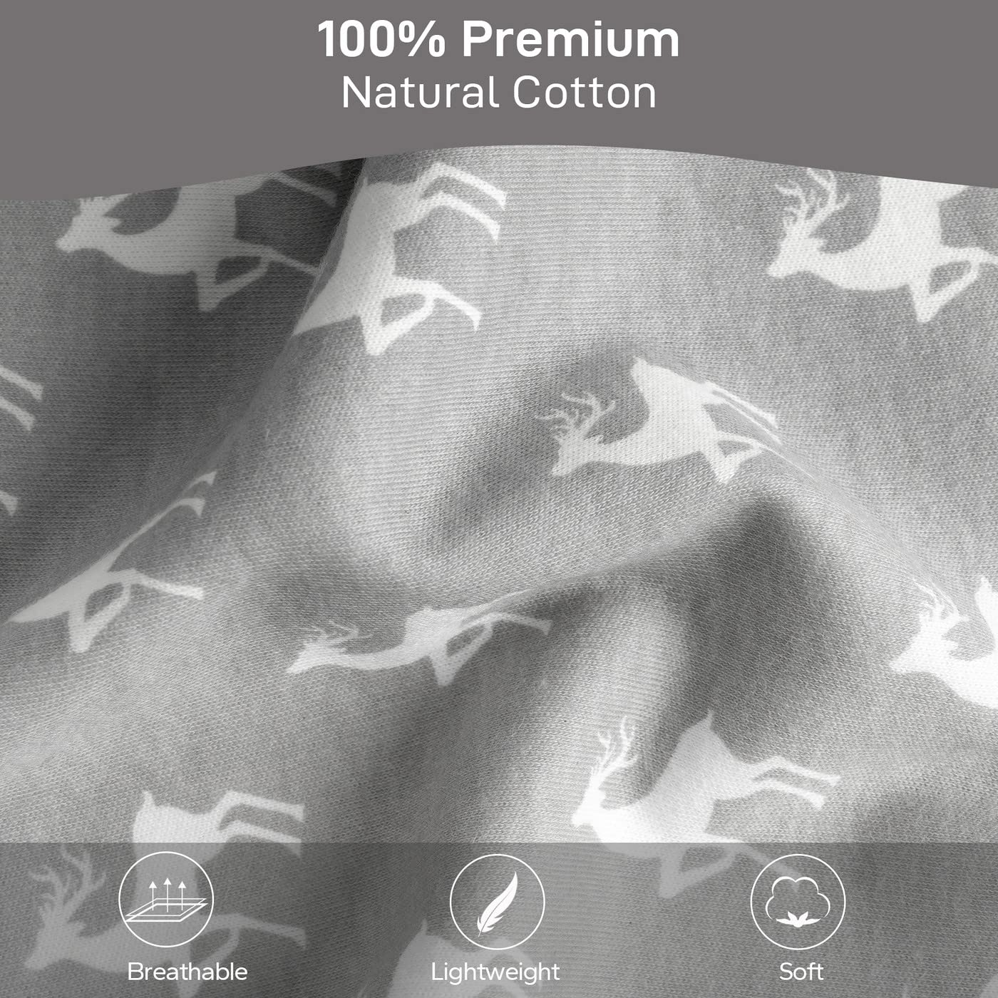 ZIGJOY Swaddle Blanket Cotton Knit Baby Wrap 3-6 Months, 0.5 Tog Newborn Wearable Swaddle Sleep Sacks,Adjustable 2 Pack Infant Sleep Sack for Baby Boy Girl(Star and Fawn)