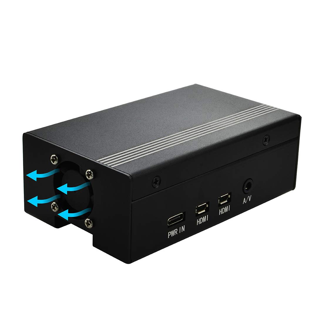 Eleduino Raspberry Pi 4 Metal Case with Fan Black