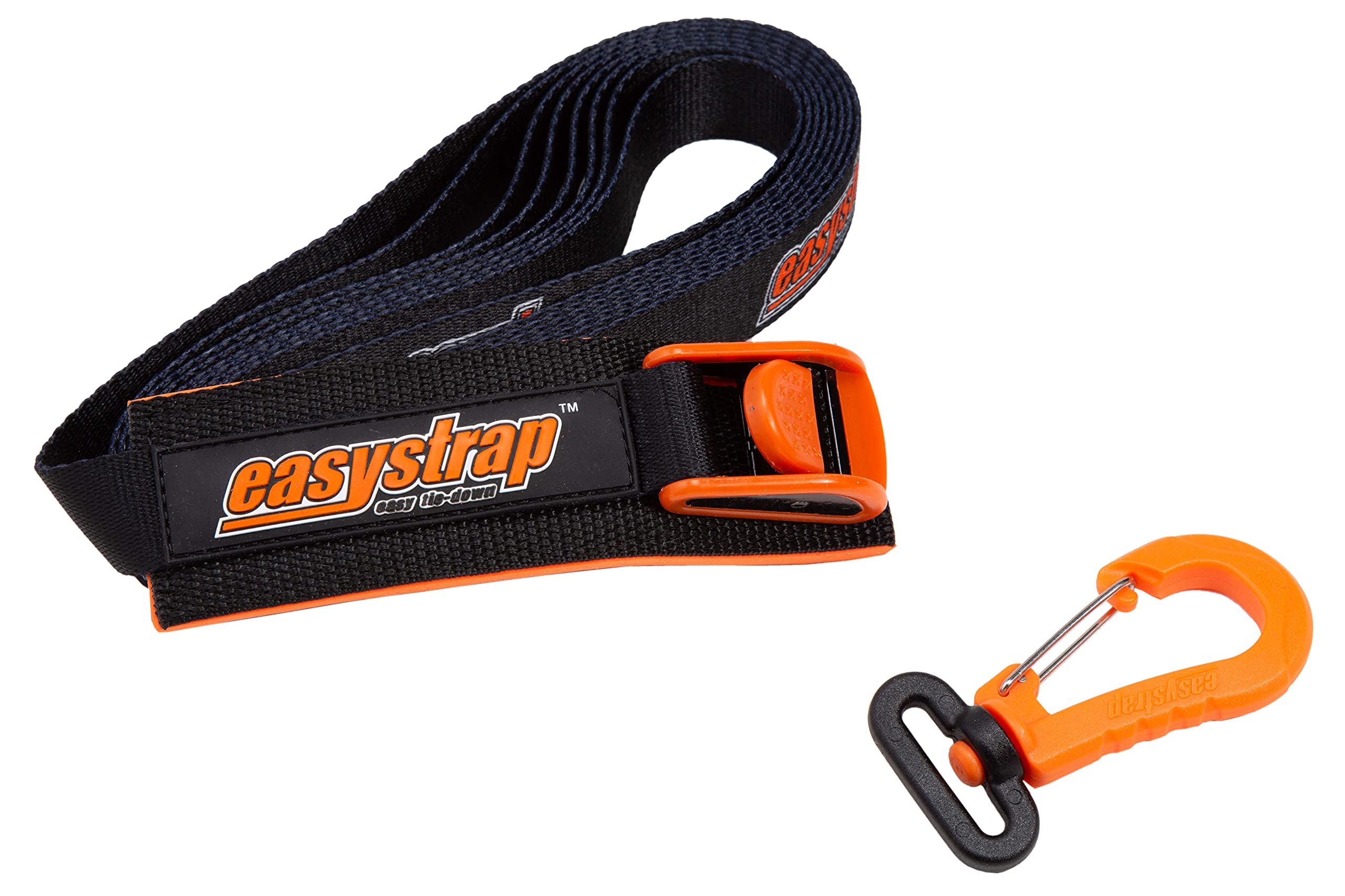 Easystrap Easy Tie-Down Safety Cargo Kit for Car, SUV, Truck, Boat, Camper, Black/Orange, Medium (45003)