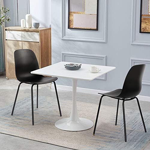 thksbought Set of 2 Dining Chairs with Legs for Kitchen Living Room(Matte Black)