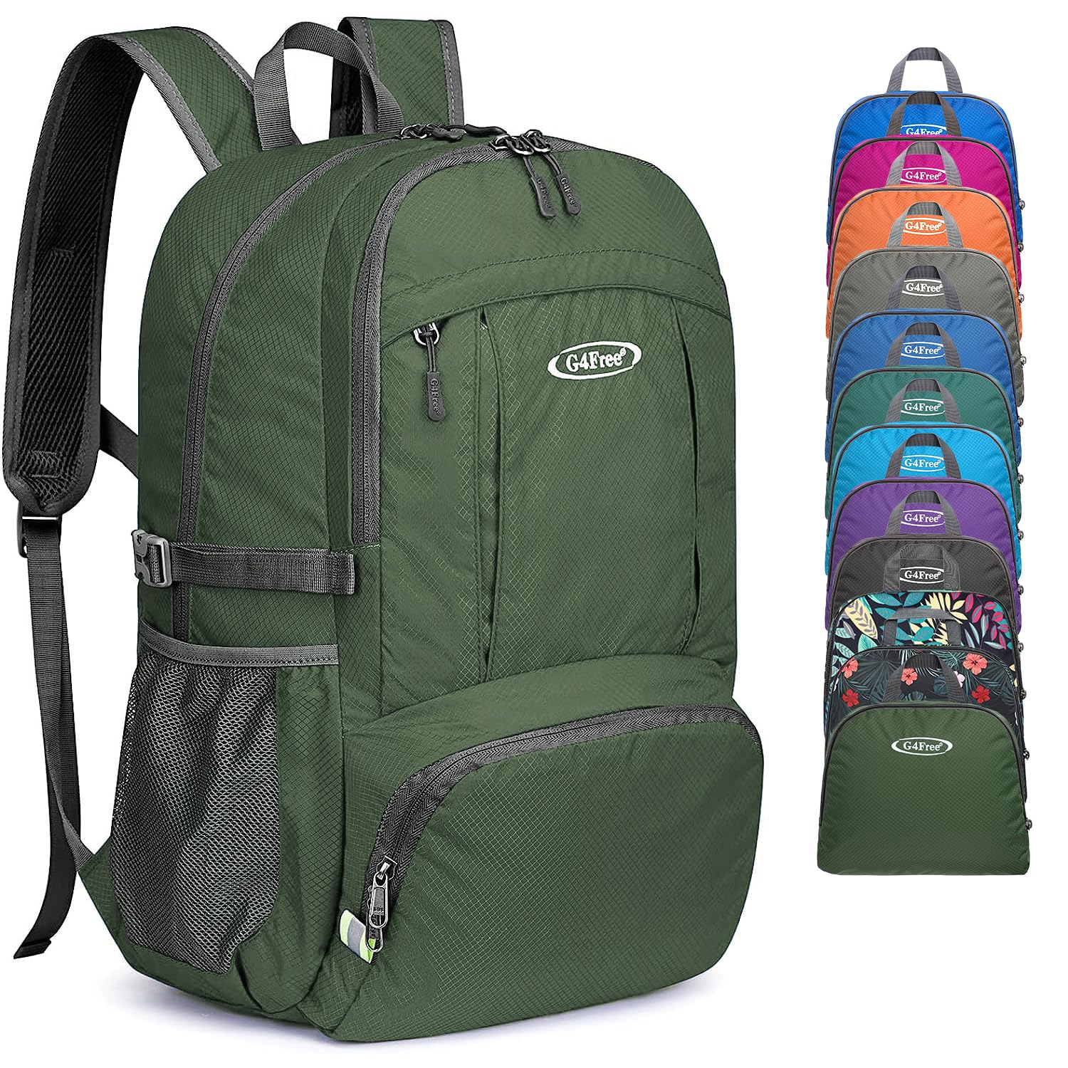 G4Free 40L Lightweight Packable Hiking Backpack with Wet Pocket, Waterproof Handy Foldable Camping Outdoor Travel Daypack