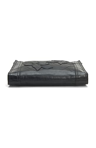 Frye Melissa Studded Floral Zip Crossbody, Black
