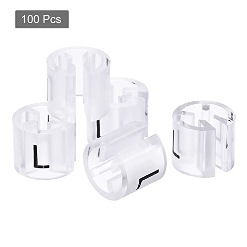 MECCANIXITY Clothes Hanger Marker L Fit 3.5mm Rod for Garment Color Coding Clear Count 100