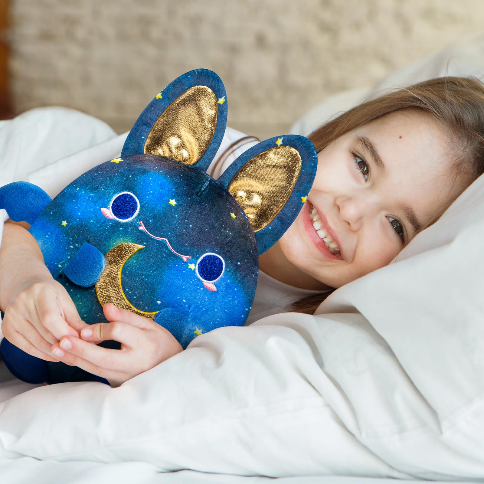 Mewaii Kawaii Cute Kids Plush Toy Pillow, Kawaii Plushie Cute Stuffed Animal, Soft Bat Plushies Squishy Plush Toys(Starry Bat)