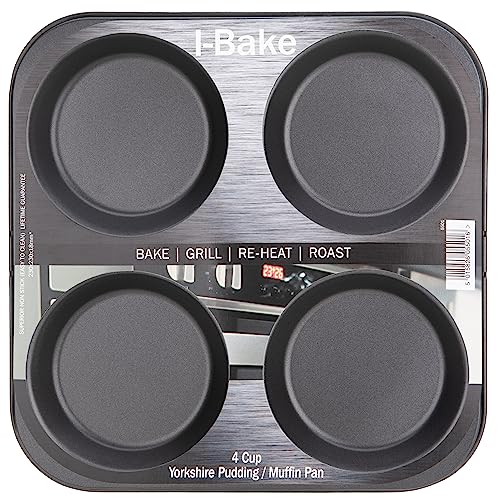 Jocbinltd 5501 4 Cup Yorkshire Pudding Tray, Black