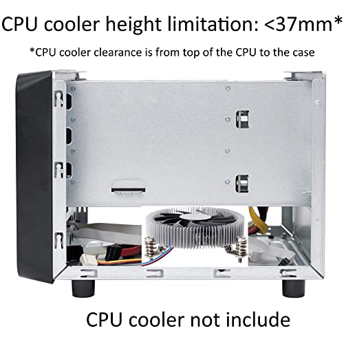 KCMconmey 4 + 1 Bay DIY NAS Case, 4 x 2.5″ / 3.5″ Tray + 1 x 2.5″ Internal Bay. MB ITX. PSU Flex. Front USB 3.0 8cm Chassis Fan Hot Swap Backplane. Network Attached Storage Private Cloud Enclosure.
