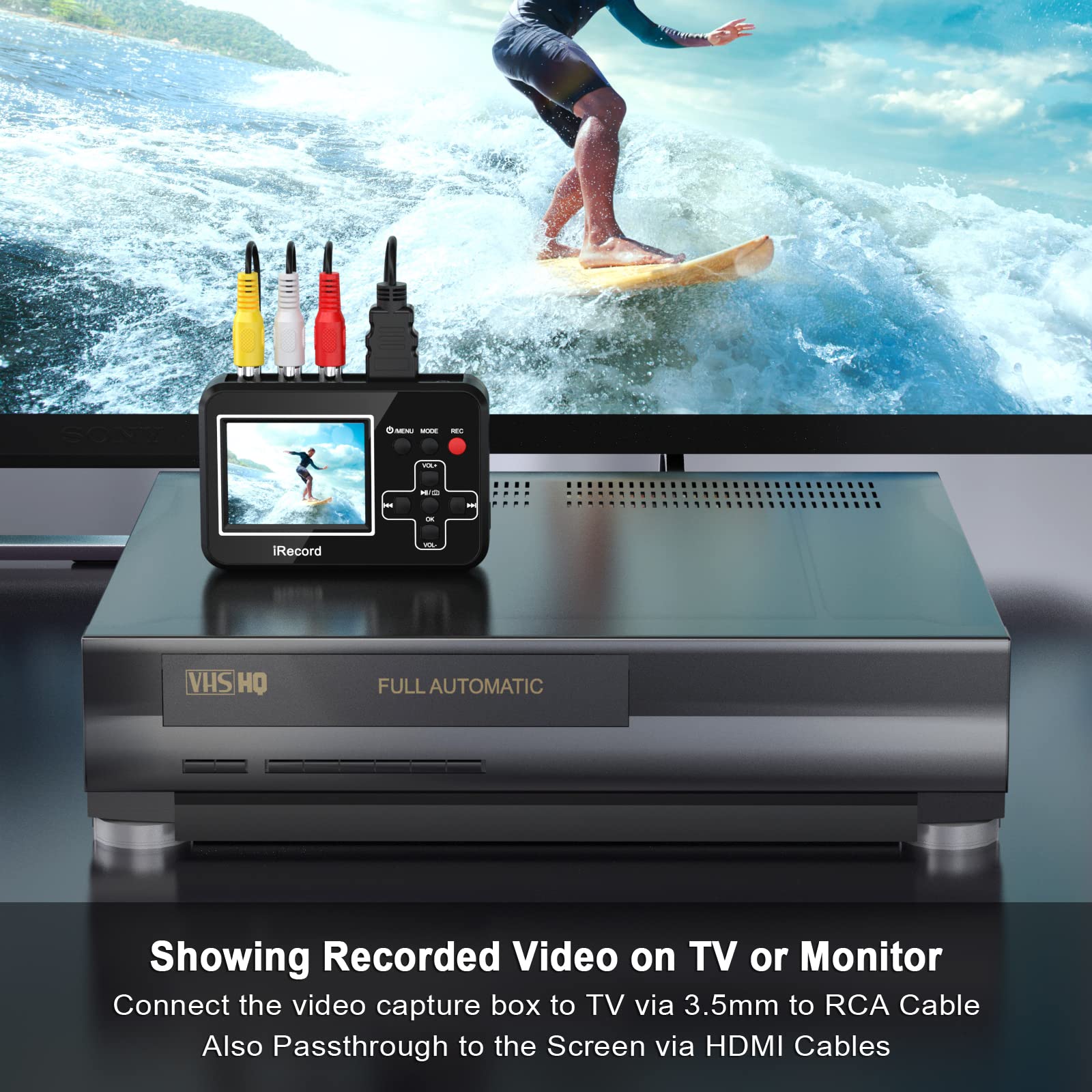 DIGITNOW Video to Digital Converter, VHS to Digital Converter to Capture Video from VCR's, VHS Tapes, Hi8, Camcorder, DVD, TV Box and Gaming Systems