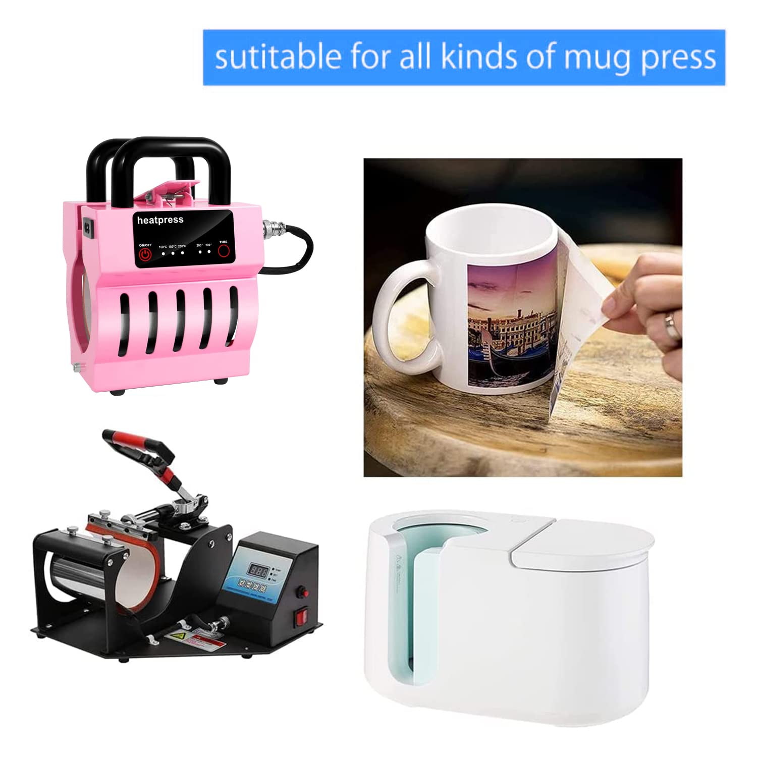 Holywarm Sublimation Mugs, White Coffee Mugs 11oz Sublimation Coffee Mugs AAA Coating Ceramic Mugs with Large Handle, Sublimation Blanks White Mugs Coffee Mug Set with Gift Boxes (6)